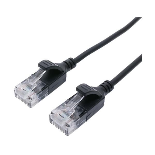 ミヨシ　C6A-S10BK　極細LANケーブル　10m　黒　C6AS10BK 131