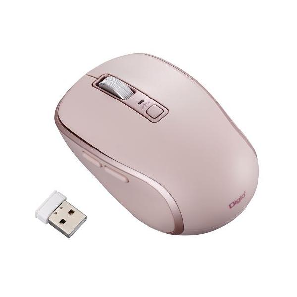 ナカバヤシ　MUS-RKF216P　無線静音5ボタンBlueLEDマウス　ピンク 131