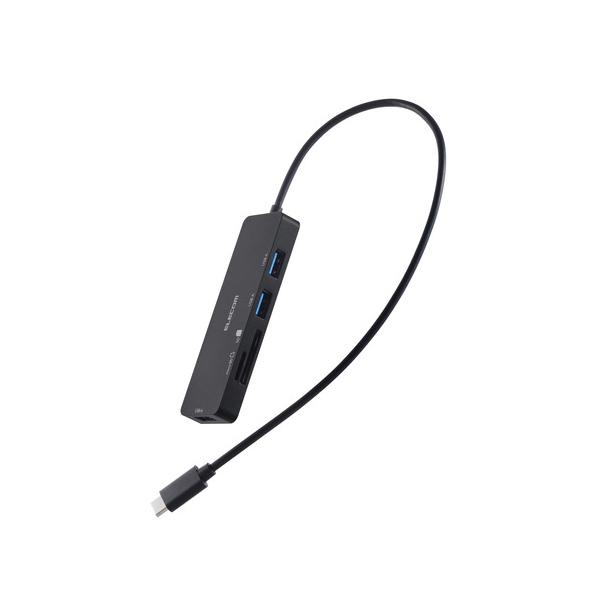 エレコム　U3H-MSD3007BBK　USB　Type-C(TM)ハブ＋1機能(SDカードスロット付)　Windows　mac　対応　ケーブル約30cm　ブラック 131
