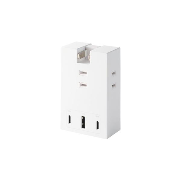 エレコム　T-U07-3AC2WH　電源タップ　USB　タップ　直挿し　コンセント　3口　Type-C　×2　USB-A　×1　雷ガード　ホワイト 131
