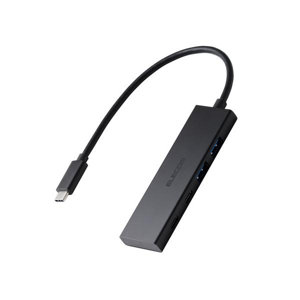 エレコム　U3HC-H042PBK　USB　Type-C　ハブ　4ポート　10Gbps　PD　100W　Mac　Windows対応　USB-C　×2　USB-A　×2　ブラック 131