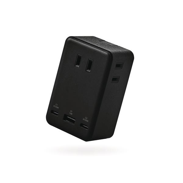 エレコム　T-U09-3AC2BK　コンセント直挿しUSBタップ(AC3口＋67W／USB-A×1+USB-C×2) 131