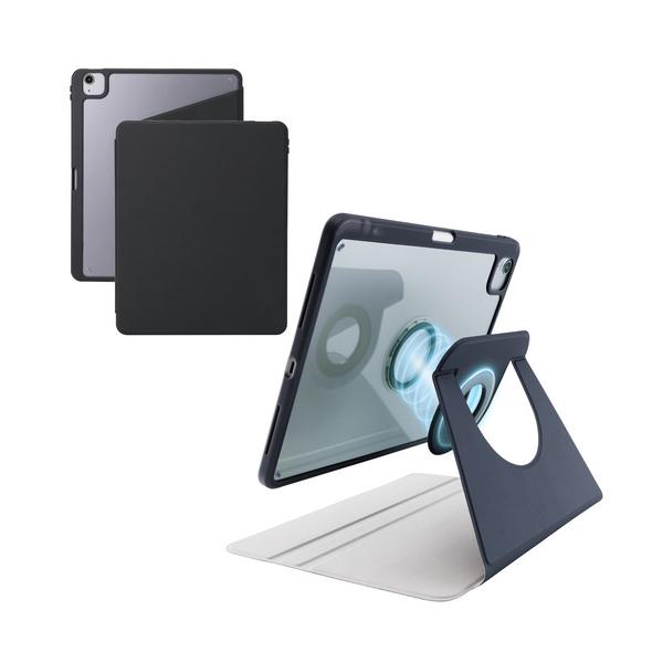 エレコム　TB-A25XMG360BK　iPad　Air　ケース　13インチ　(　M3／M2　)　マグネット着脱フラップ　カバー　360度回転　ブラック 131