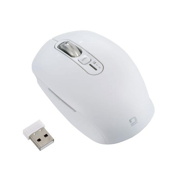 ナカバヤシ　MUS-DKF239W　デュアル静音　5ボタン　BLUE　LED　マウス　Sサイズ　Bluetooth・USB無線接続　Windows　mac対応　ホワイト 131