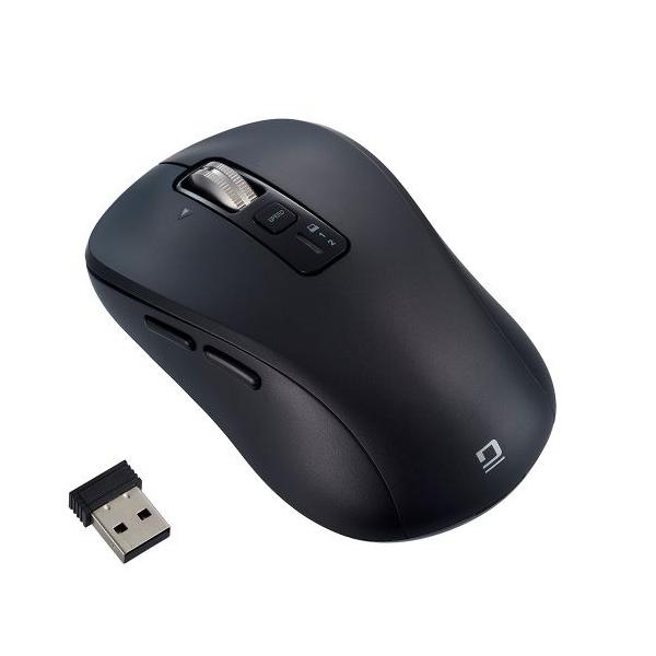 ナカバヤシ　MUS-DKF242BK　デュアル静音　5ボタン　BLUE　LED　マウス　Mサイズ　Bluetooth・USB無線接続　Windows　mac対応　ブラック 131