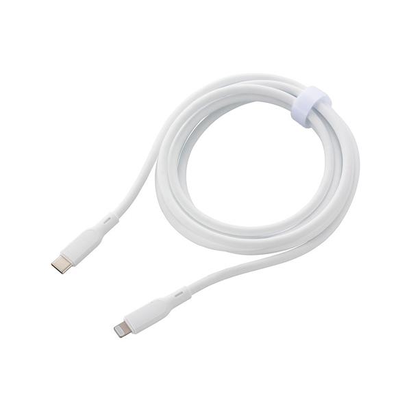 オーム電機　SMT-L20SCL-W　なめらかケーブル　USB-C　to　Lightning　2m　PD60W対応　ホワイト 131