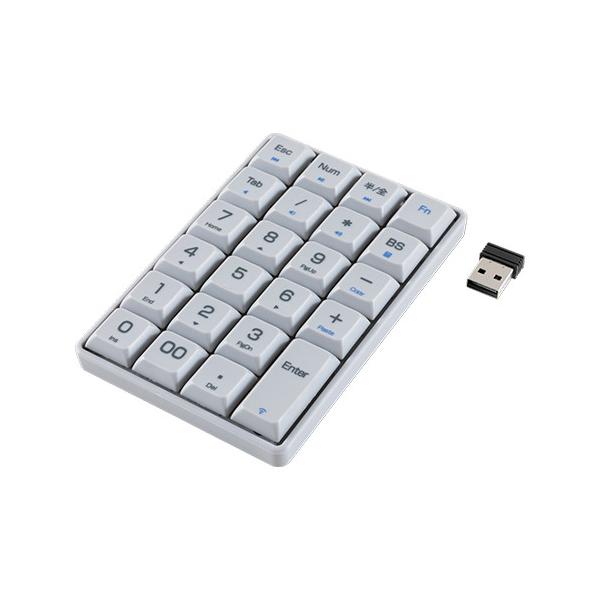 ナカバヤシ　TEN24G04GY　ワイヤレステンキーパッド　ショートカット機能搭載　バッテリー充電式　グレー 131