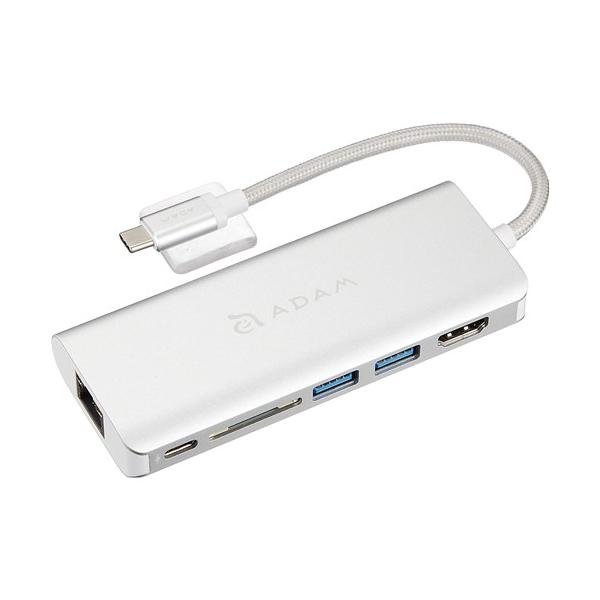 Adam　Elements　AAPADHUBA01SL　CASA　Hub　A01　USB　3.1　Type-C　6ポート　ハブ　(USB　Type-A／Type-C、HDMI、RJ45、SDカード)　シルバー 126