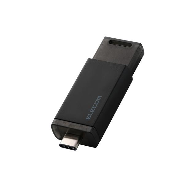 エレコム　ESD-ESK0250GBK　外付けSSD　250GB　USB3.2　Gen2　USB　Type-C　ノック式　シャッター機構　mac　Windows対応　ブラック 124