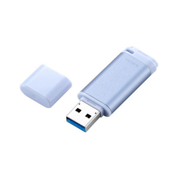 エレコム　MF-RCU3064GBU　USBメモリ　64GB　キャップ式　USB　3.2　Gen1　パスワードロック対応　アルミボディ　Windows　mac対応　ブルー 124