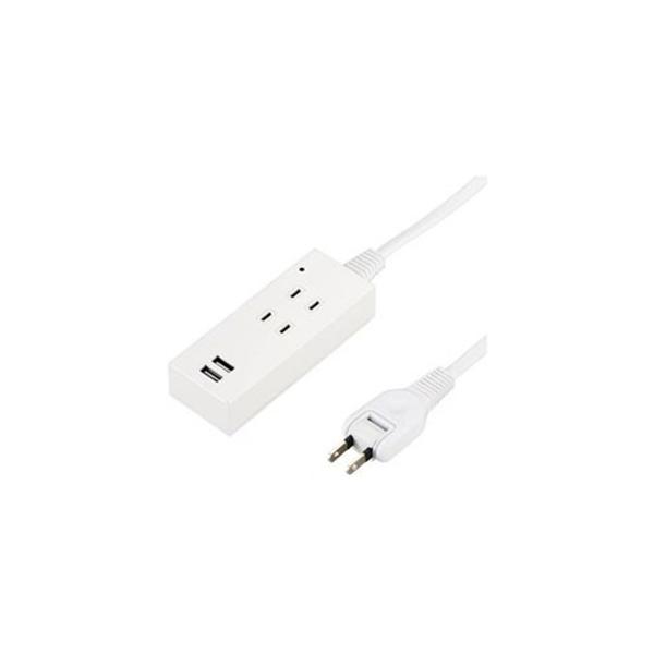 ヤザワ　2AC+2USB2.1A　雷ガード付タップ　1.5m　ホワイト 72