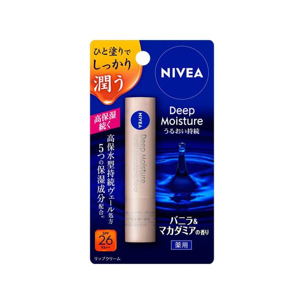 花王(Kao)　ニベア　(NIVEA)　ディープモイスチャーリップ　バニラ＆マカダミア　(2.2ｇ) 878