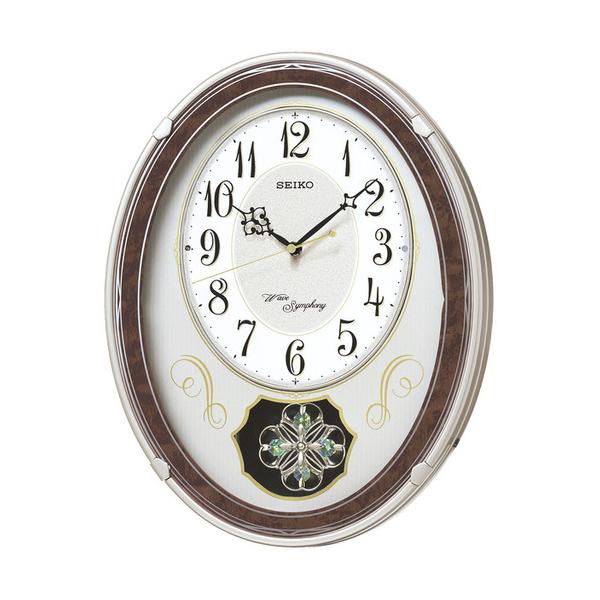 セイコークロック　AM259B　電波クロック　アミューズ時計　ステップ秒針　飾り振り子 820