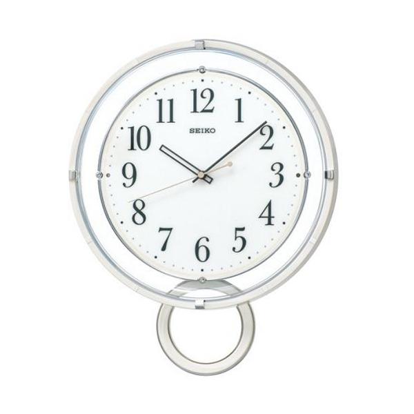 セイコークロック　PH205W　スタンダード　電波掛時計　白塗装光沢仕上　ステップセコンド　おやすみ秒針 820
