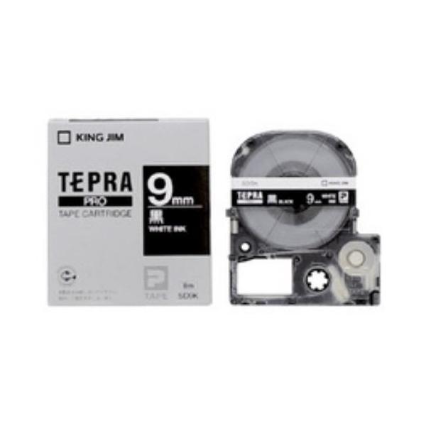 カラーラベルテープ　「テプラPRO」(黒テープ／白文字／9M　M幅)　SD9K 500