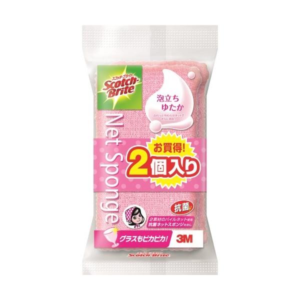スリーエム　ジャパン株式会社　WNTP-2PW　スコッチ・ブライト?泡立ちゆたかネットスポンジピンク　2P 858