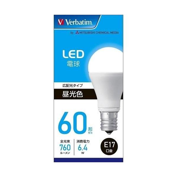 バーベイタム(Verbatim)　LDA6DE17GLV4　昼光色　LED電球　E17口金　60形　760lm 71