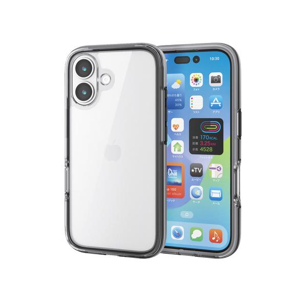 エレコム　PM-A25AHVAIR2BK　iPhone　17　ケース　ハイブリッド　カバー　軽量　AirShock　ブラック 500