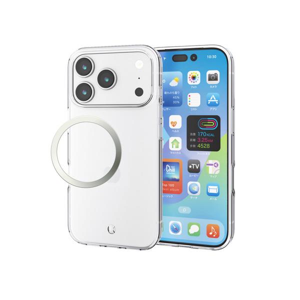 エレコム　PM-A25CUCT3CR　iPhone　17　Pro　ケース　磁気吸着対応メタルステッカー付　クリア 500