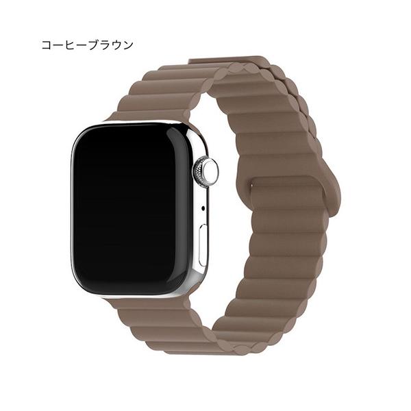 GAACAL　W00599CBA　APPLE　WATCH　1-11／SE1-3　38／40／41／42(10-11)MM　マグネット式シリコンバンド　　コーヒーブラウン 500
