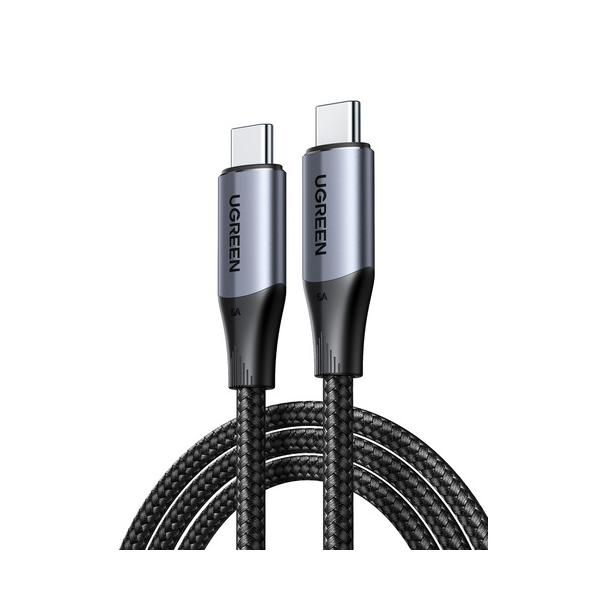 UGREEN　80150　USB-C　to　USB-C　ケーブル　5A急速充電　4K／60Hz映像出力　10Gbps　PD　240W対応　1m　ブラック 500