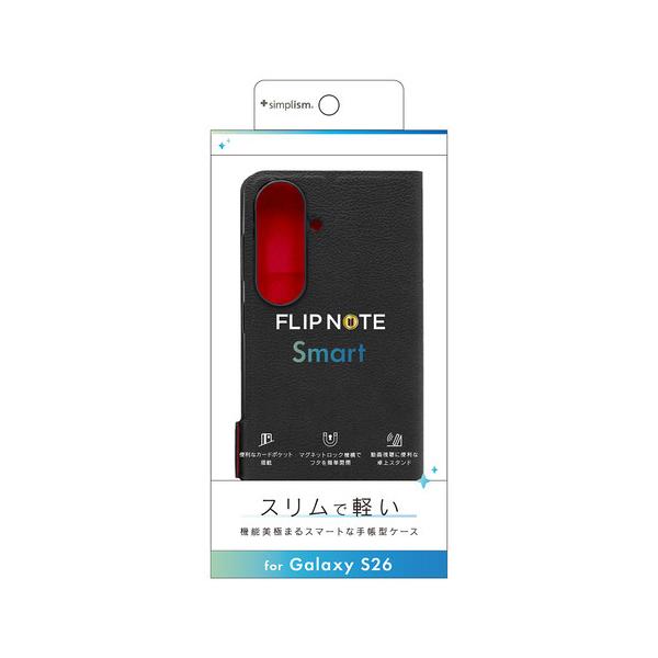トリニティ　TR-GA26S-FNS-LBK　Galaxy　S26　[Smart　FlipNote]　薄型スマートフリップノートケース　ブラック 500