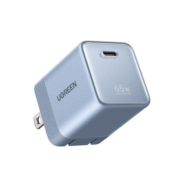 UGREEN　45090　UGREEN　Nexode　Air　急速充電器　1ポート　65W出力　GaNチップ採用　世界最小クラス　USB-Cケーブル付　スターライトブルー 500
