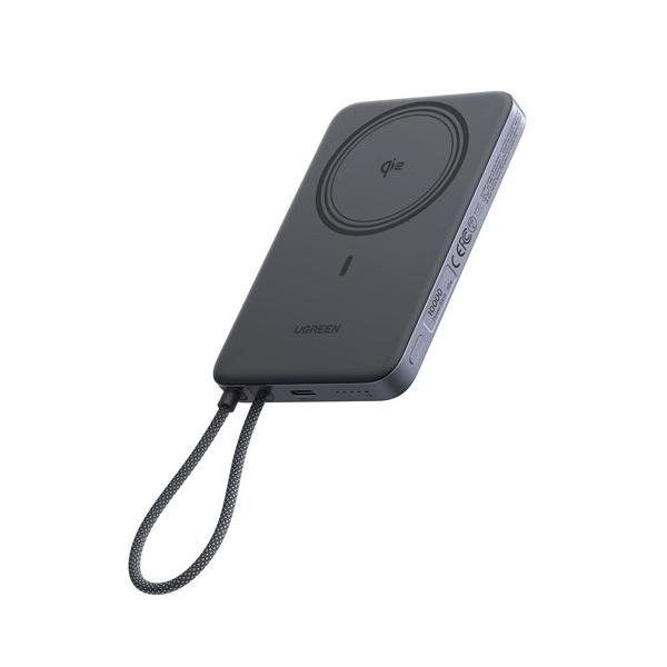 UGREEN　75982　UGREEN　MagFlow　Air　ワイヤレスモバイルバッテリー　15W　高密度リチウムイオンセル採用　10000mAh　Qi2対応　スペースグレー 500