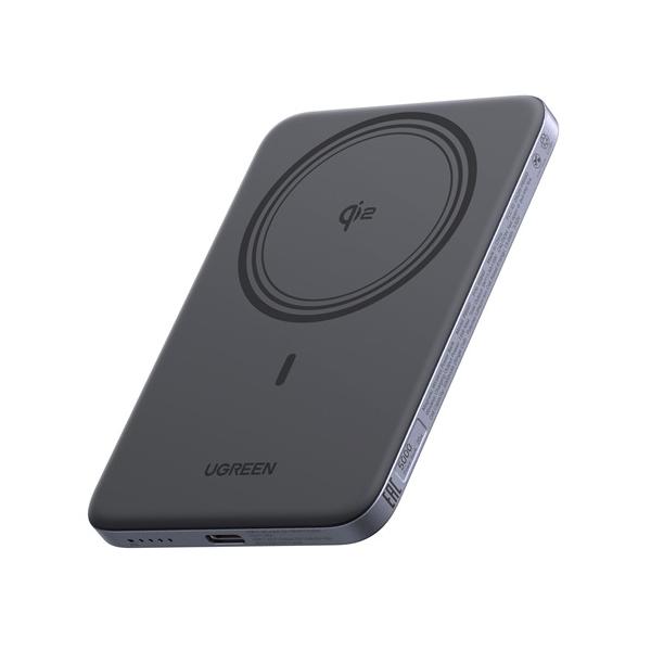 UGREEN　75984　UGREEN　MagFlow　Air　ワイヤレスモバイルバッテリー　15W　高密度リチウムイオンセル採用　5000mAh　Qi2対応　スペースグレー 500