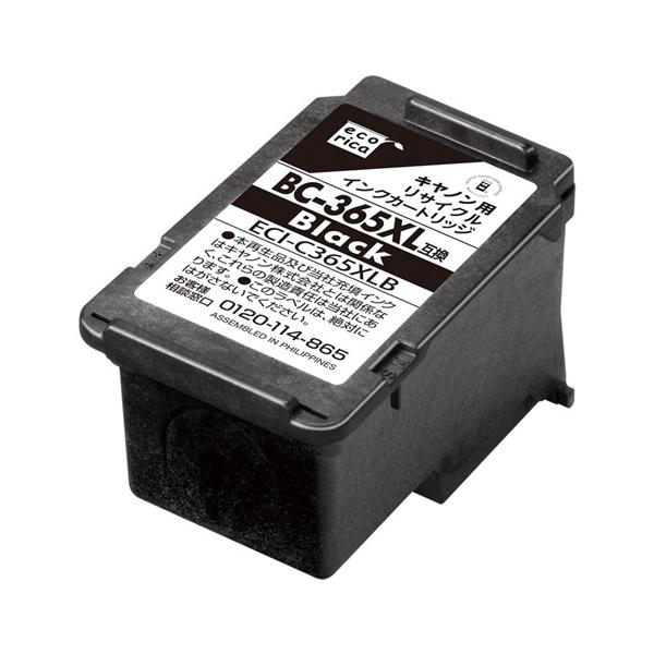 エコリカ　ECI-C365XLB　CANON　BC-365XL　互換リサイクルインクカートリッジ　大容量　残量表示機能付　ブラック 119