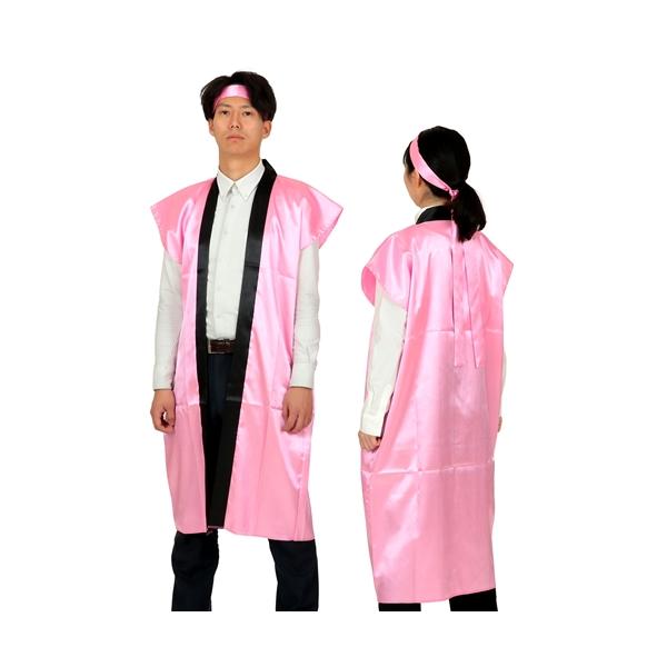 アーテック　ソフトサテンロングハッピ　L　桃（ハチマキ付）　18447 885