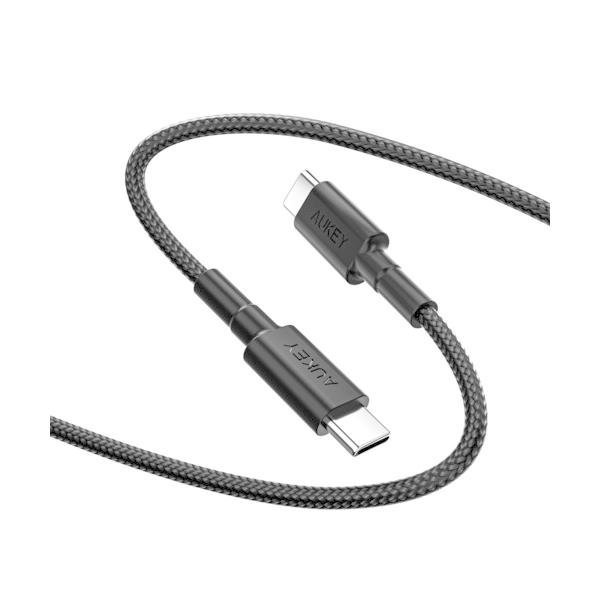 AUKEY　CB-CC15L-BK　1.5m　C-Cケーブル　PD60W　Impulse　Series　480Mbps　ブラック 500
