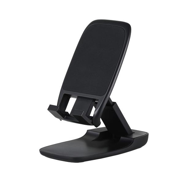 エレコム　P-DSCHAMBK　樹脂製薄型折り畳みスタンド　無段階角度調整　4.6〜8.3インチ　スマホ　タブレット　対応　ブラック 500