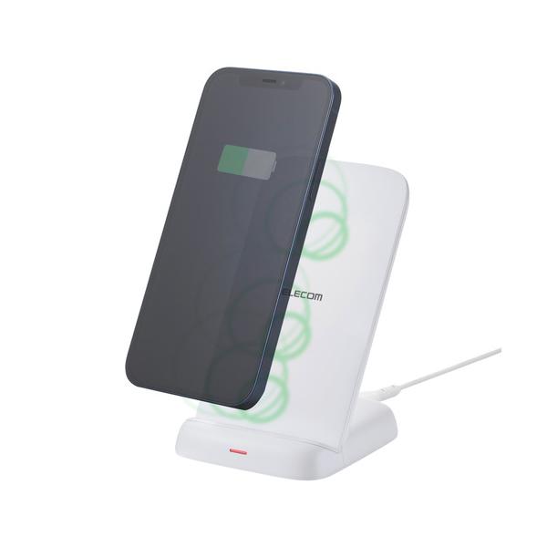 エレコム　W-QS11WH　ワイヤレス充電器　Qi認証　スマホ対応　ホワイト 500