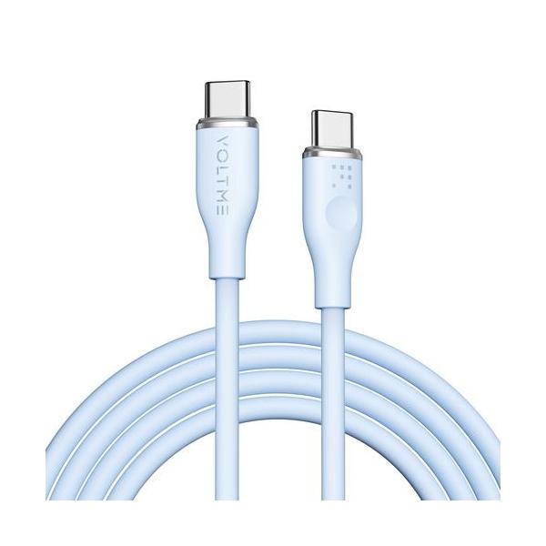 共栄物産　C2137　シリコン　充電ケーブル　USB-C＆USB-C　60W　1.8m　ブルー 500