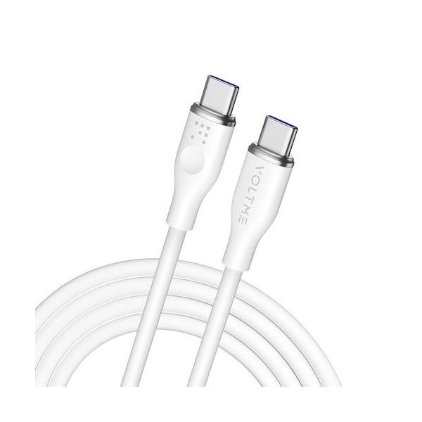 共栄物産　C2145　シリコン　充電ケーブル　USB-C＆USB-C　100W　1.8m　ホワイト 500