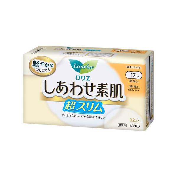 花王　ロリエ　エフ　しあわせ素肌超スリム　軽い日用　羽なし　32コ入　【医薬部外品】 861