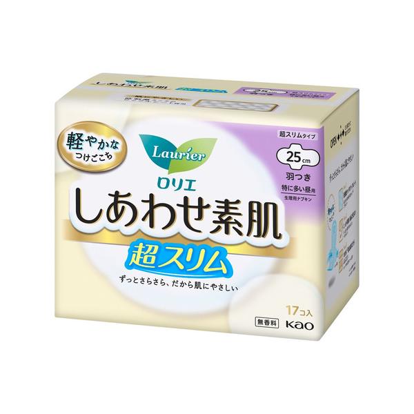 花王　ロリエ　エフ　しあわせ素肌超スリム　特に多い昼用　羽つき　17コ入　【医薬部外品】 861