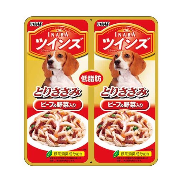 いなばペットフード　　ｔｗｉｎｓ　とりささみ＆ビーフ・野菜入り　ＴＷ‐０１　　４０ｇ×２ 866