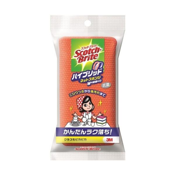 スリーエムジャパン　HBNT-75E　スコッチブライト　ハイブリッドネットスポンジ(オレンジ)　HBNT-75E 858