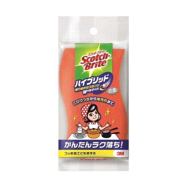 スリーエムジャパン　HB-21KE-H　スコッチブライト　ハイブリッド貼り合わせスポンジ(オレンジ)　HB-21KE-H 858