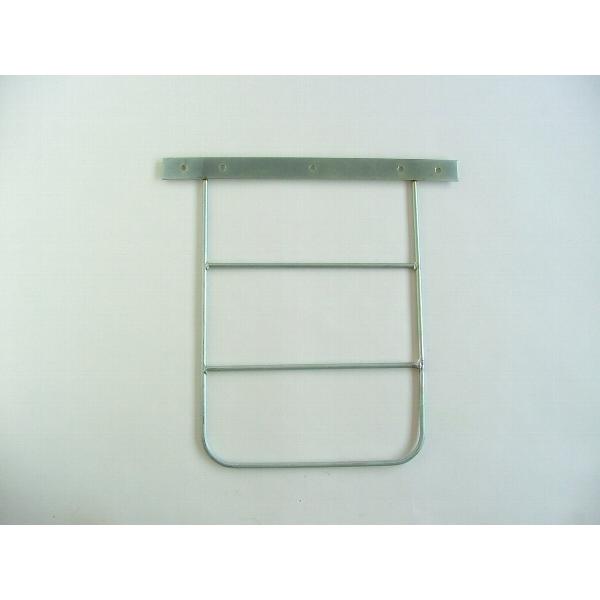 材質//スチール寸法//枠寸法（幅はブラケット寸法含まず）幅：360×高：510mm、径：φ9、重量：1.45kg表面処理//三価メッキ