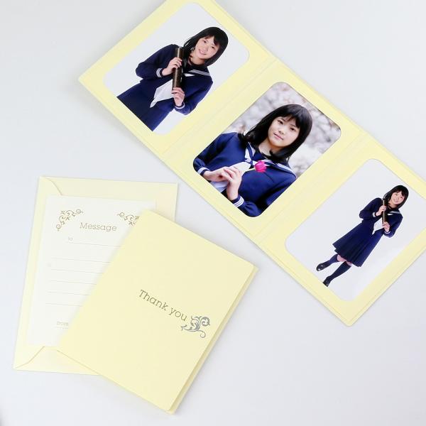 【基本仕様】Lサイズ収納、3ツ折3面（タテ・タテ・タテ）【材質】表紙：紙（タント紙/100kg両面合紙）ポケット：紙（タント紙/100kg）メッセージカード：紙（マーメイド紙/115kg））封筒：紙（ボス紙/110kg）【台紙厚さ】（折りた...