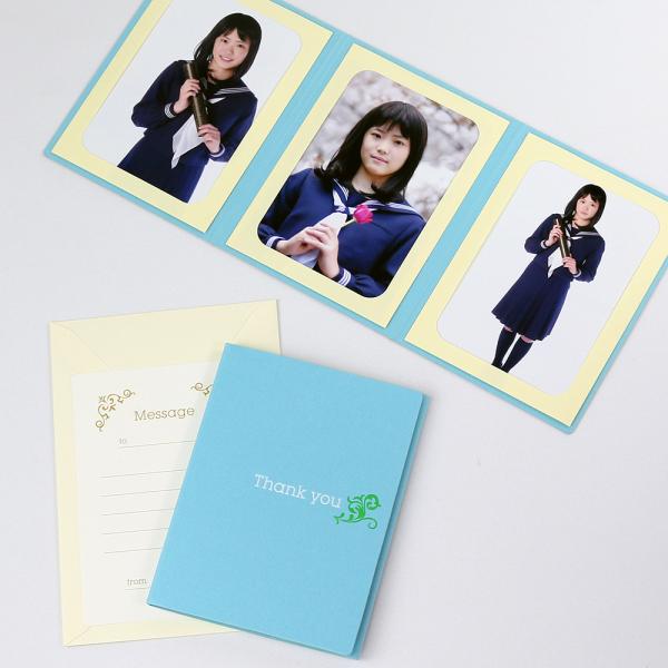 【基本仕様】Lサイズ収納、3ツ折3面（タテ・タテ・タテ）【材質】表紙：紙（タント紙/100kg両面合紙）ポケット：紙（タント紙/100kg）メッセージカード：紙（マーメイド紙/115kg））封筒：紙（ボス紙/110kg）【台紙厚さ】（折りた...