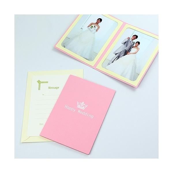 【基本仕様】Lサイズ収納、2ツ折2面（タテ・タテ） 【材質】表紙：紙（タント紙/100kg両面合紙）ポケット：紙（タント紙/100kg）メッセージカード：紙（マーメイド紙/115kg））封筒：紙（ボス紙/110kg） 【台紙厚さ】（折りたた...