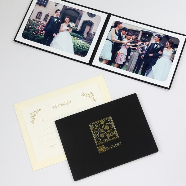 【基本仕様】Lサイズ収納、2ツ折2面（ヨコ・ヨコ） 【材質】表紙：紙（タント紙/100kg両面合紙）ポケット：紙（タント紙/100kg）メッセージカード：紙（マーメイド紙/115kg））封筒：紙（ボス紙/110kg） 【台紙厚さ】（折りたた...