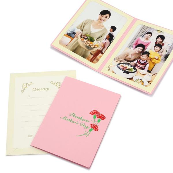 【基本仕様】Lサイズ収納、2ツ折2面（タテ・タテ） 【材質】表紙：紙（タント紙/100kg両面合紙）ポケット：紙（タント紙/100kg）メッセージカード：紙（マーメイド紙/115kg））封筒：紙（ボス紙/110kg） 【台紙厚さ】（折りたた...