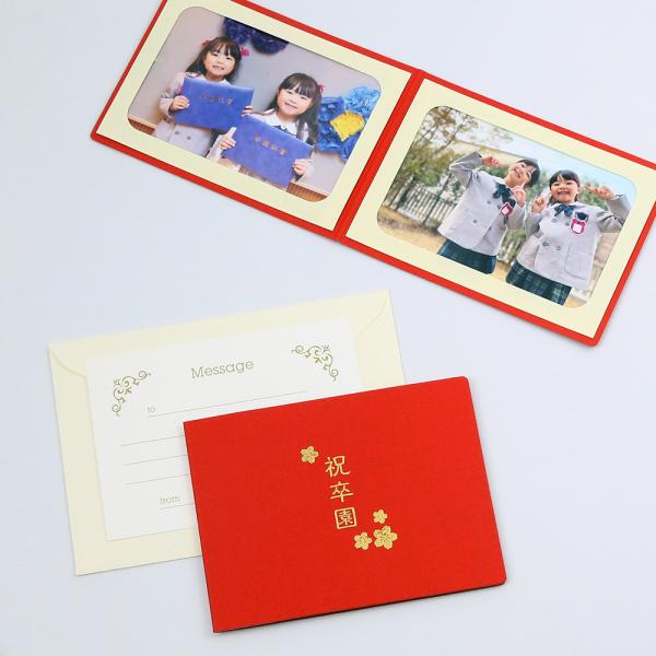 【基本仕様】Lサイズ収納、2ツ折2面（ヨコ・ヨコ） 【材質】表紙：紙（タント紙/100kg両面合紙）ポケット：紙（タント紙/100kg）メッセージカード：紙（マーメイド紙/115kg））封筒：紙（ボス紙/110kg） 【台紙厚さ】（折りたた...