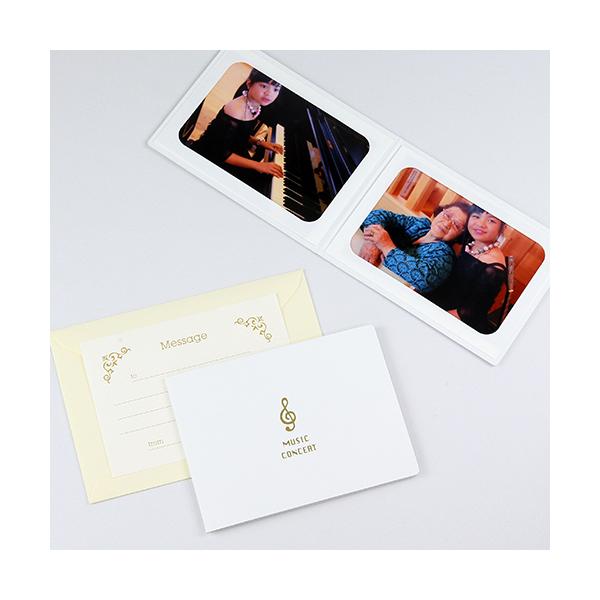 【基本仕様】Lサイズ収納、2ツ折2面（ヨコ・ヨコ）【材質】表紙：紙（タント紙/100kg両面合紙）ポケット：紙（タント紙/100kg）メッセージカード：紙（マーメイド紙/115kg））封筒：紙（ボス紙/110kg）【台紙厚さ】（折りたたみ時...