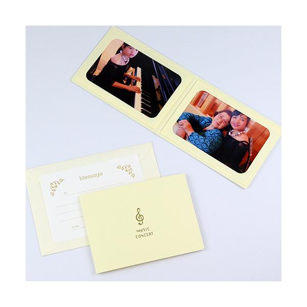 【基本仕様】Lサイズ収納、2ツ折2面（ヨコ・ヨコ）【材質】表紙：紙（タント紙/100kg両面合紙）ポケット：紙（タント紙/100kg）メッセージカード：紙（マーメイド紙/115kg））封筒：紙（ボス紙/110kg）【台紙厚さ】（折りたたみ時...